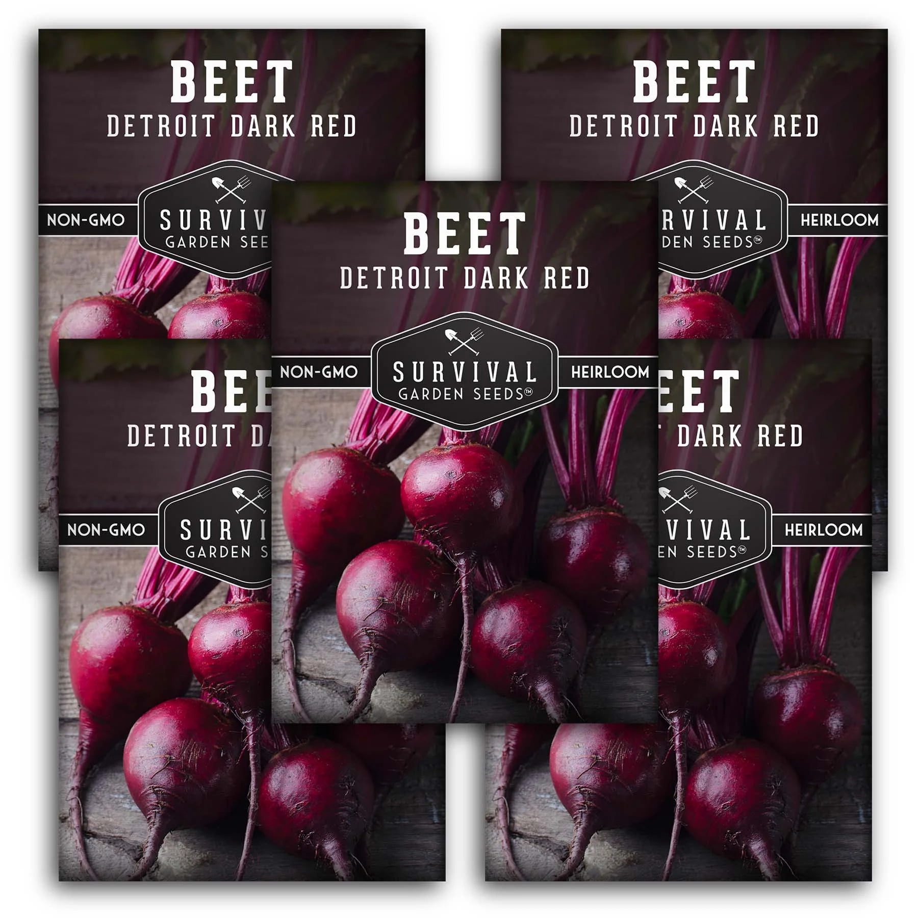 5 packs Detroit Dark Red Beet Seed - Non-GMO Heirloom Full Sun Biennial ...