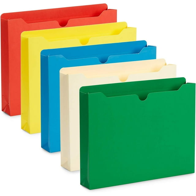 5 Packs File Jackets, Reinforced Straight Cut Tab, Heavy Duty 2 Inch ...