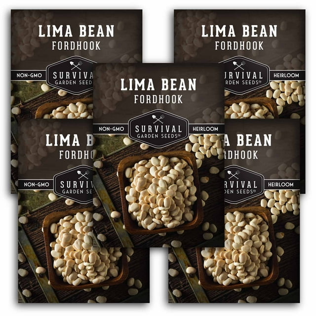 5 Packs Fordhook Lima Bean Seeds - Butter Beans - Non-GMO Heirloom ...