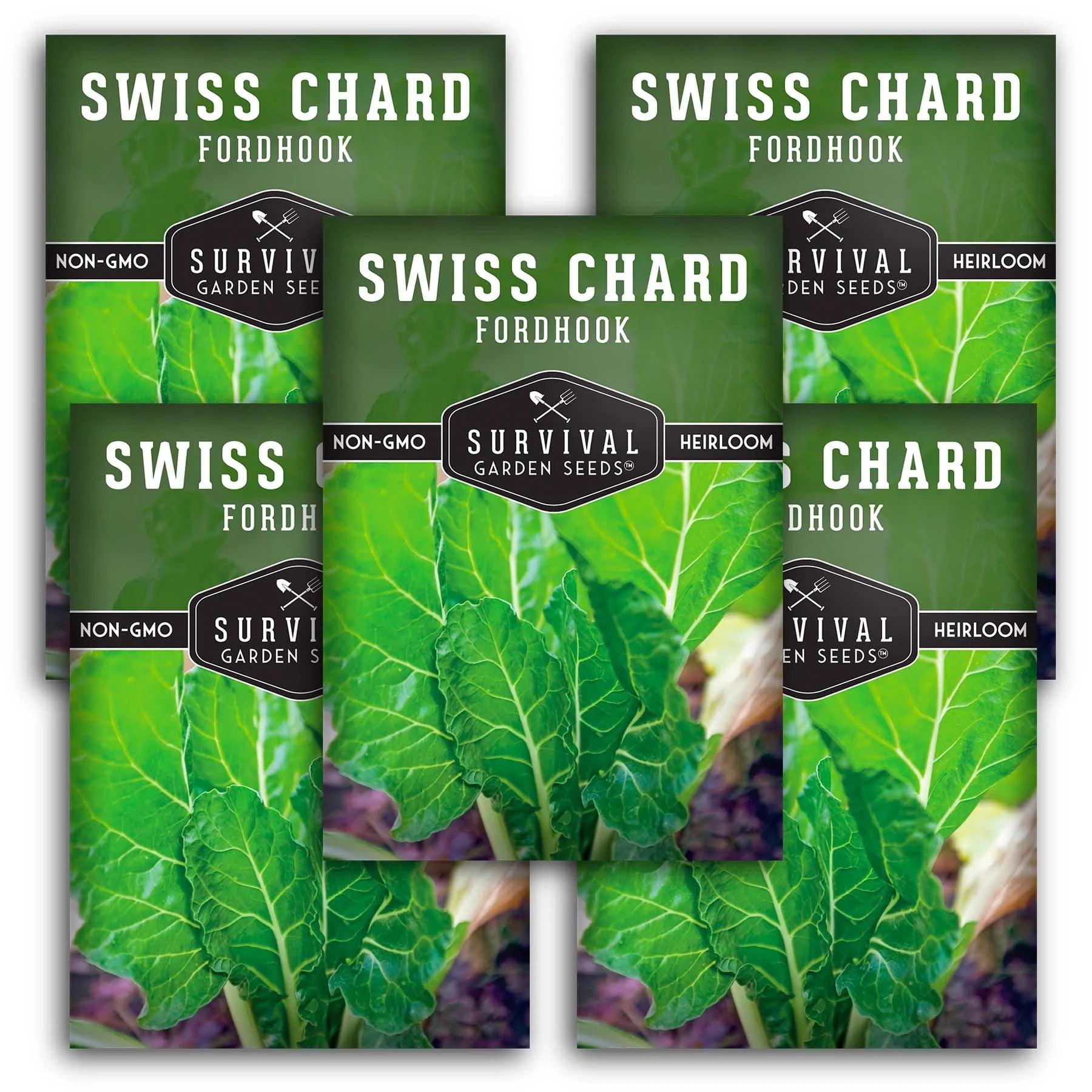 5 packs Fordhook Swiss Chard Seeds - Non-GMO Heirloom Full Sun Annual ...