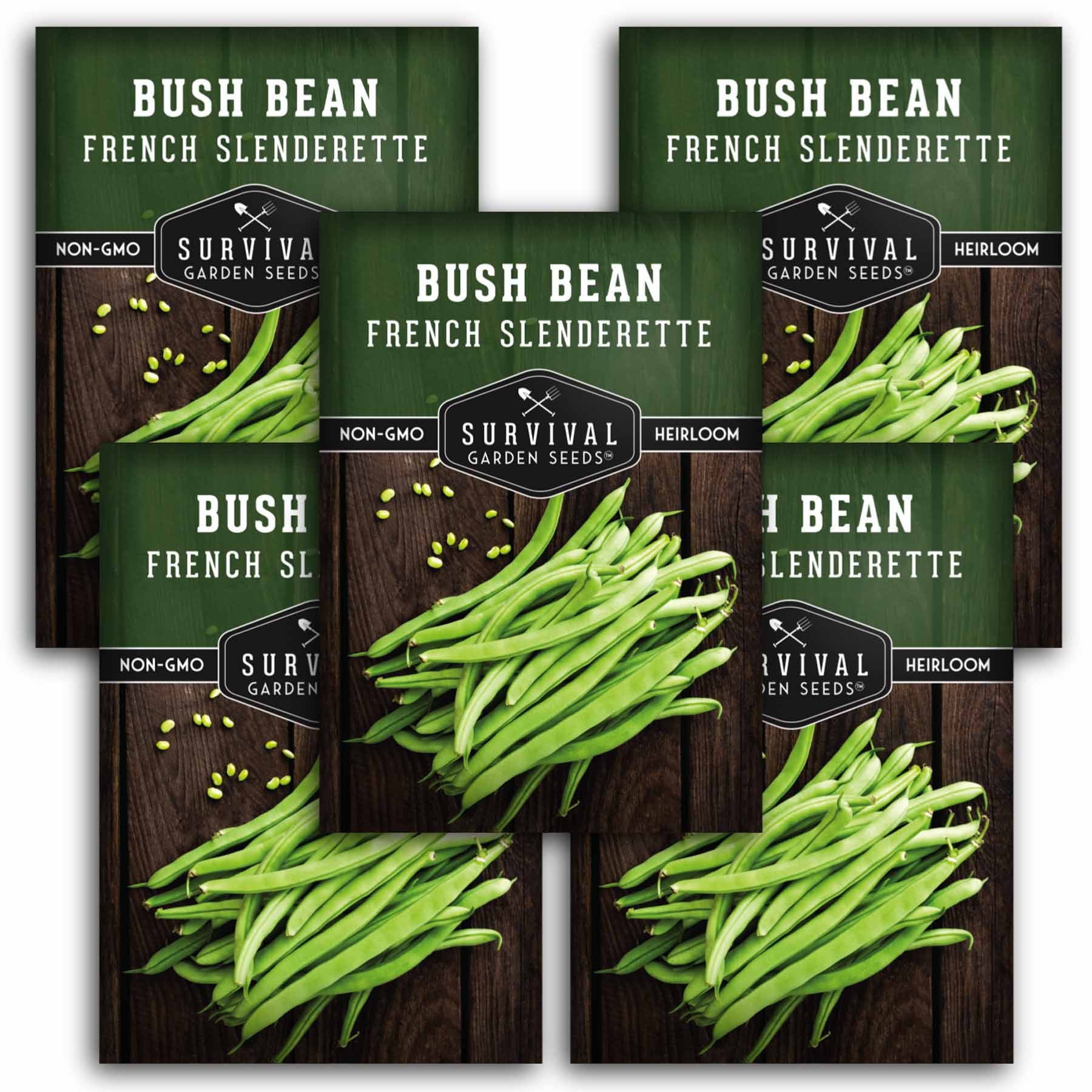 5 Packs French Slenderette Bush Bean Seeds - Haricots Verts - Non-GMO ...