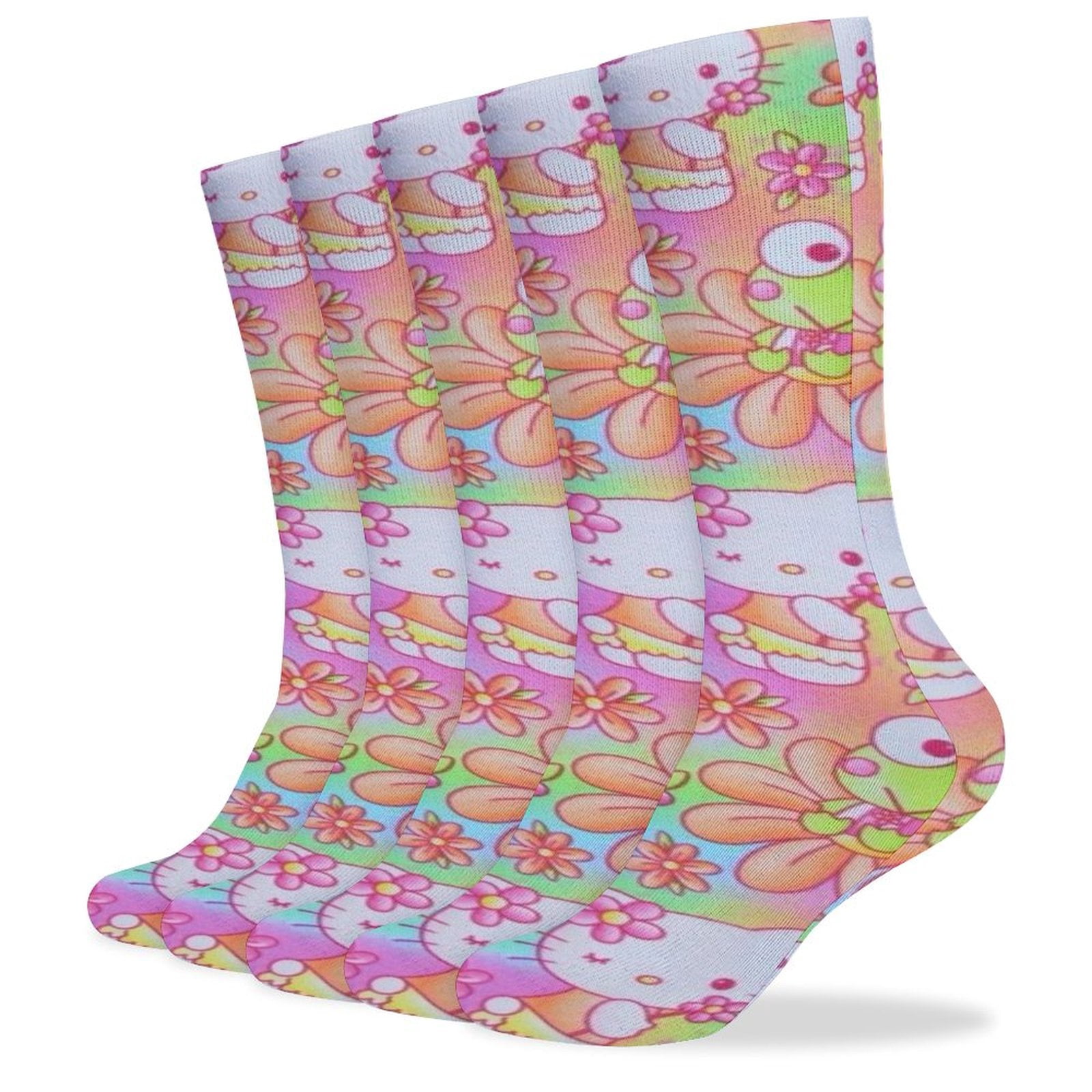 5-Packs Hello Kitty Socks for Kids Youth Men & Women Over-the-Calf ...