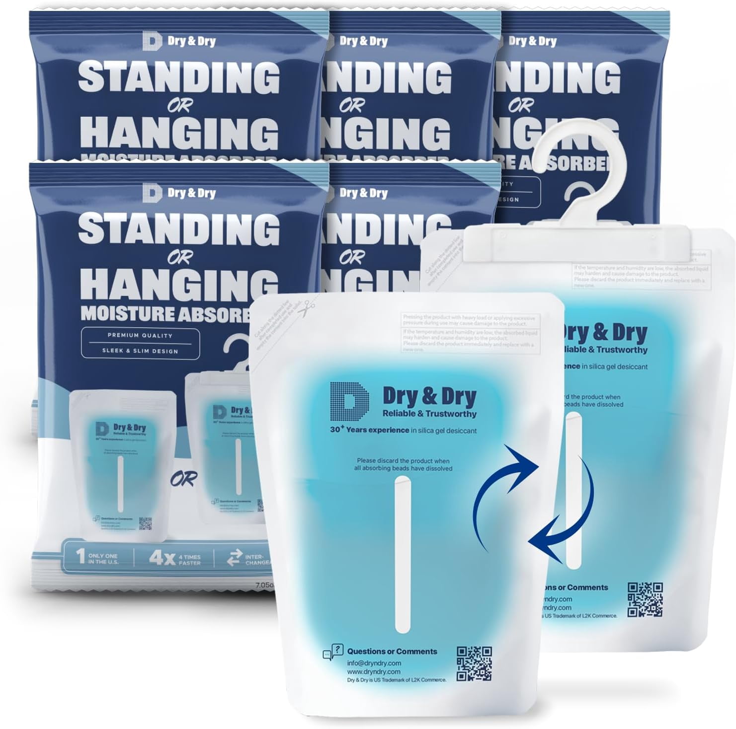 5 Packs Hybrid Moisture Absorbers & Musty Odor Eliminator Dehumidifier ...