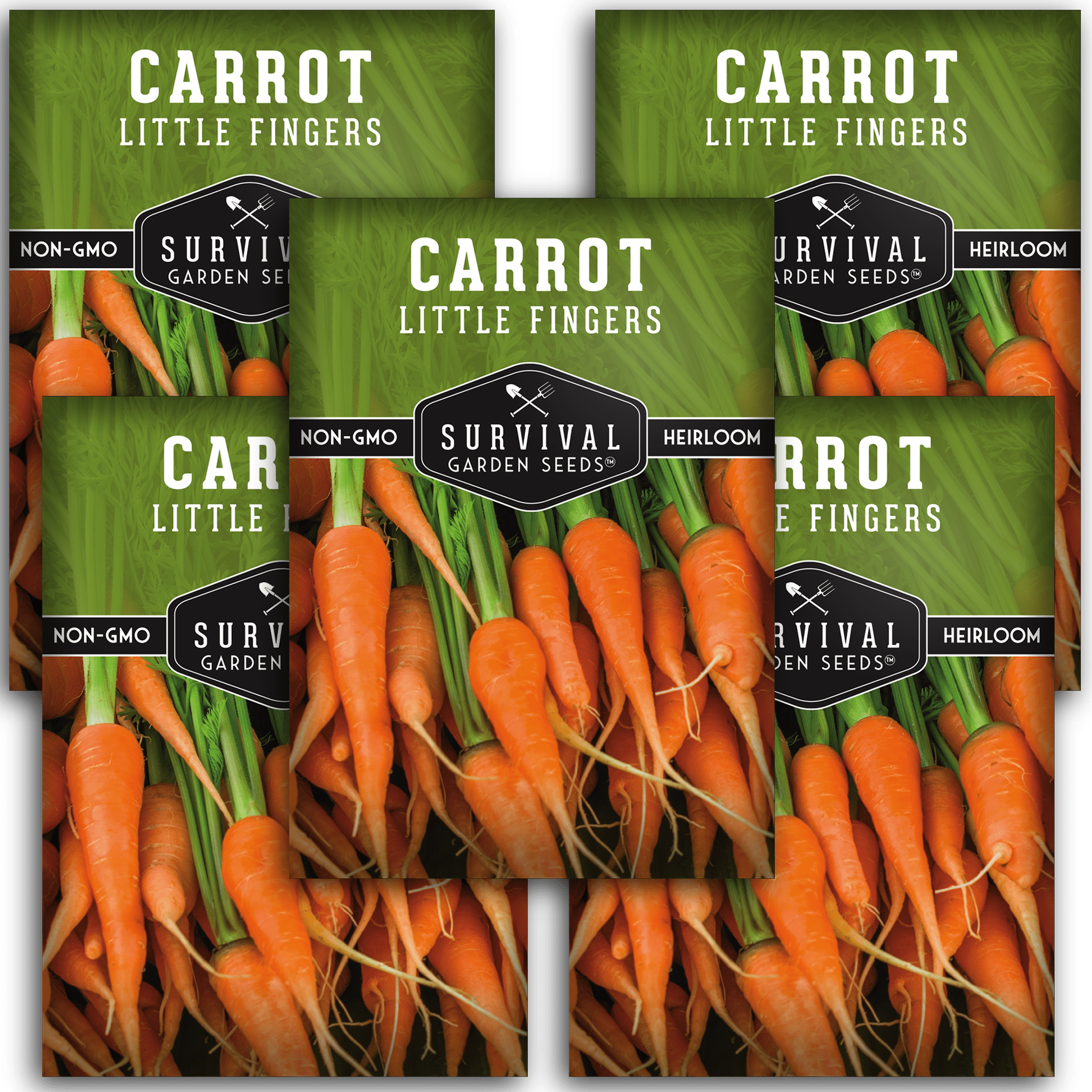 5 Packs Little Fingers Carrot - Non-GMO Heirloom Vegetable Seeds - Full ...