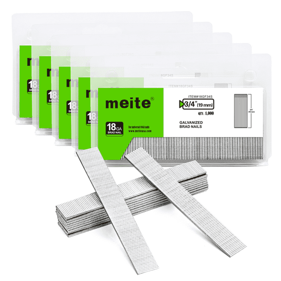 5 Packs MEITE 18 Gauge Brad Nails, 3/4 Inch 18GA Brad Nails Galvanized ...