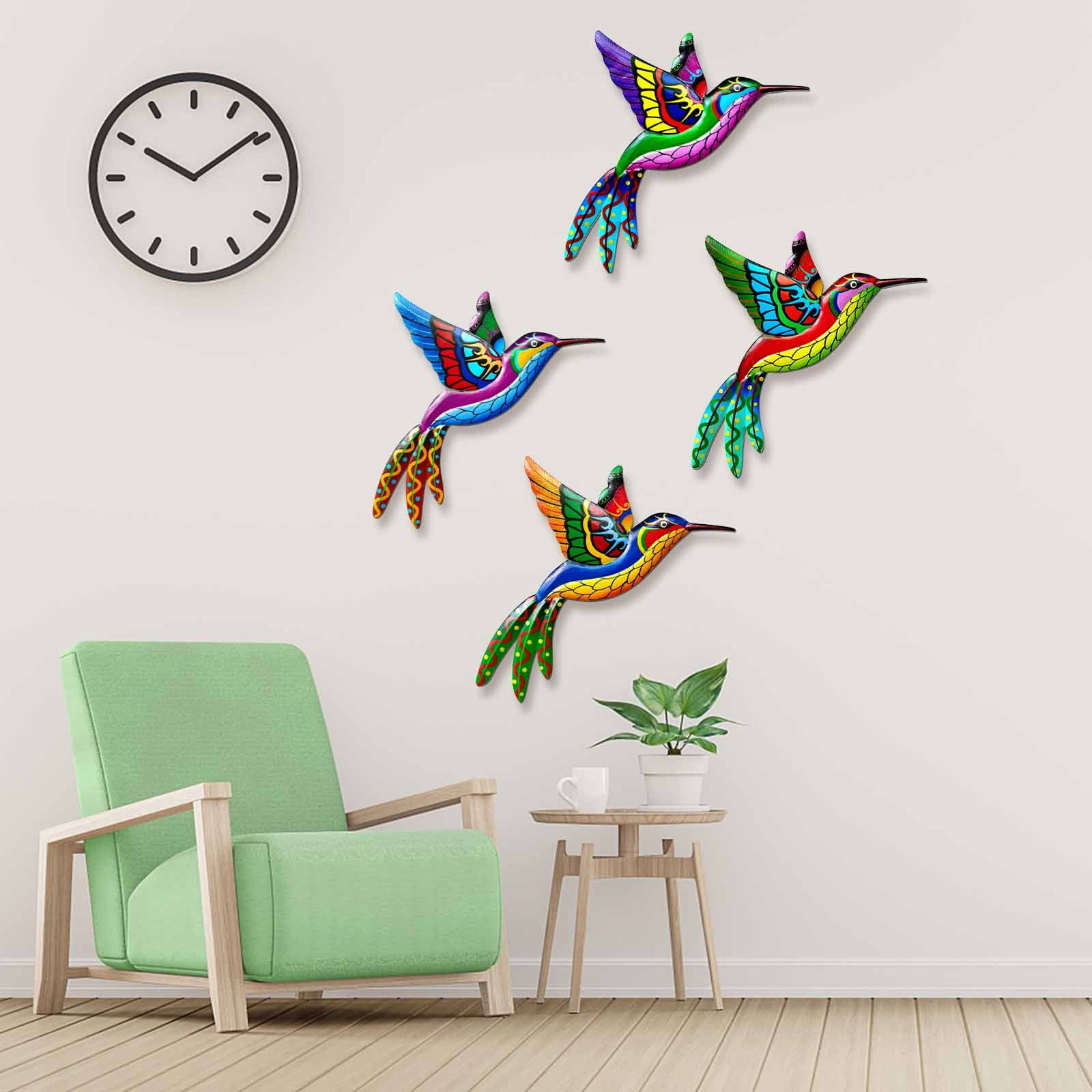 5 Packs Metal Hummingbird Wall Art Decor 4PCS Colorful Outdoor ...
