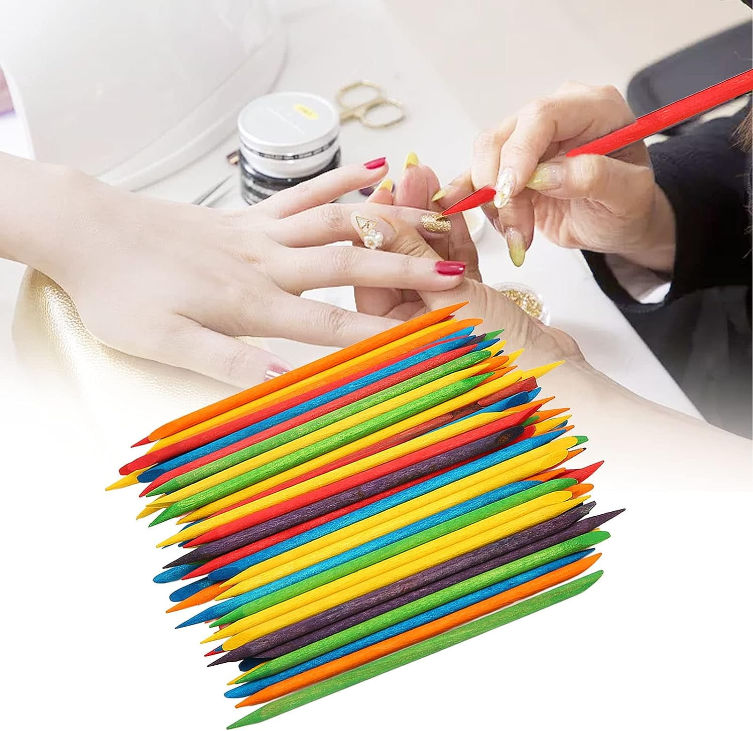 5 Packs Nail Art Wood Sticks, Manicure Wood Sticks, Wooden Cuticle Dead ...