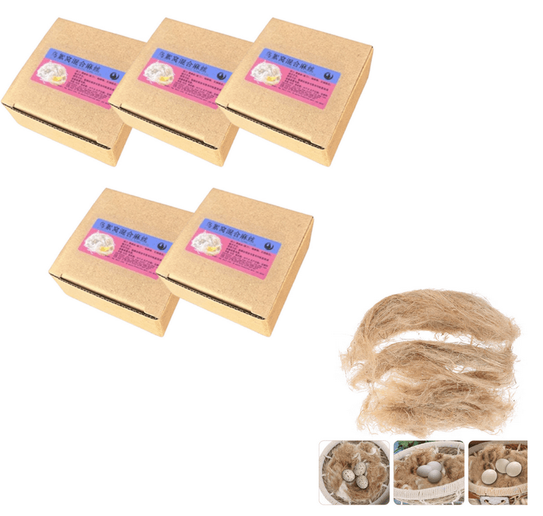 5 Packs Nesting Material for Wild Birds Nesting Pad Khaki Jute Fiber ...