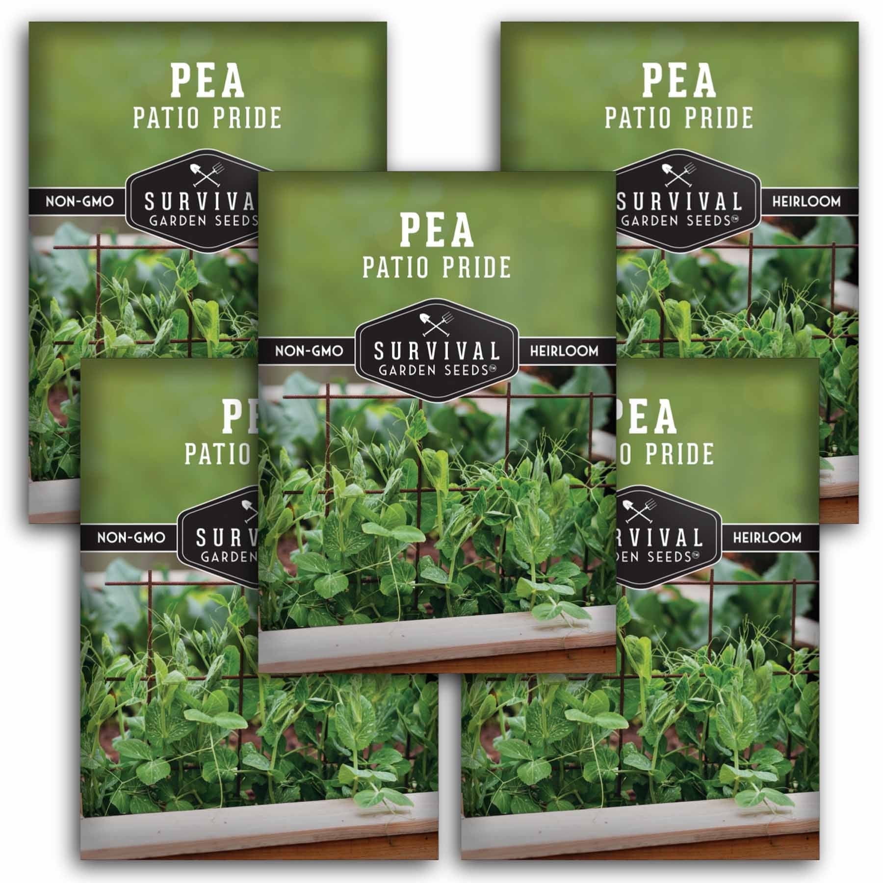 5 Packs Patio Pride Peas Seeds - Sweet Early Peas -Annual Vegetable ...