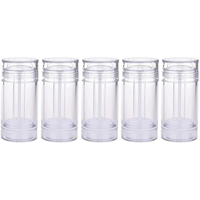 5 Packs Plastic Deodorant Containers,1 Oz /30ml Empty Clear Cylinder ...
