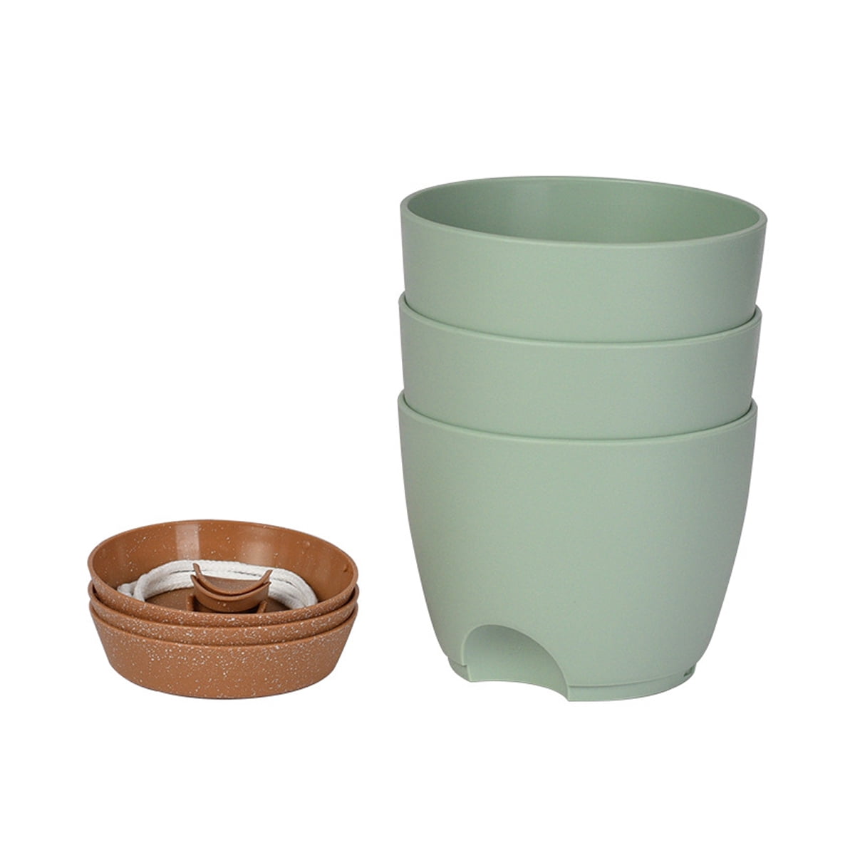 5 Packs Plastic Flower Pot With Irrigation System,17.8/16.5/15.2/13.9/12.7cm Self-Watering Pot ...