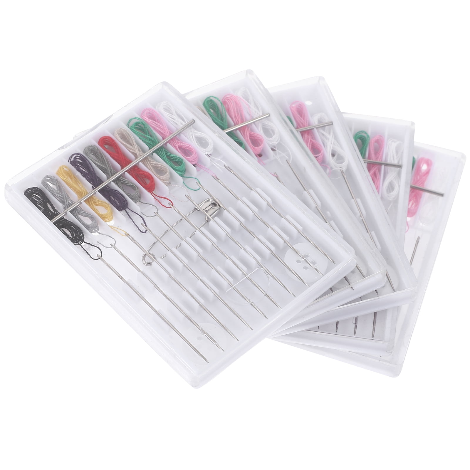 5 Packs Pre-threaded Kit Sewing Sew Kit Sewing Needle Travel 7.50X5 ...