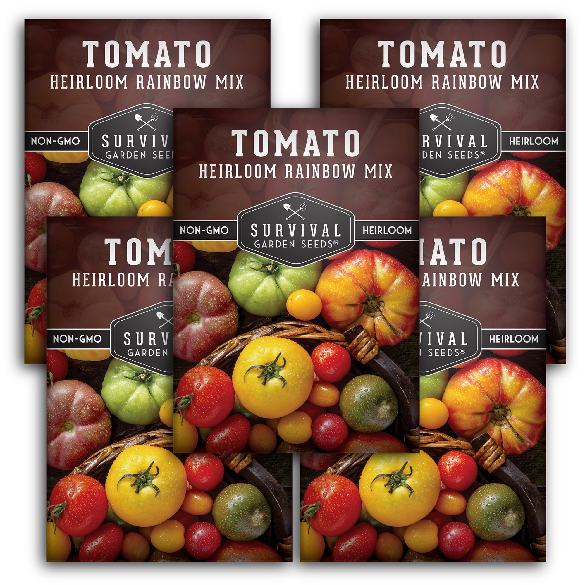 5 Packs Rainbow Blend Tomato Seed - Non-GMO Heirloom Full Sun Annual ...
