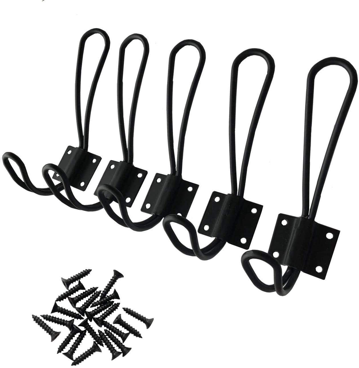 5 Packs of Rustic Heavy Duty Double Coat Hooks,Vintage Wall Mounted ...