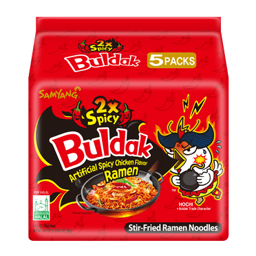 Buldak Spicy Chicken Ramen Carbonara Flavor 4.58 oz, 5 Pack, Less Spicy ...