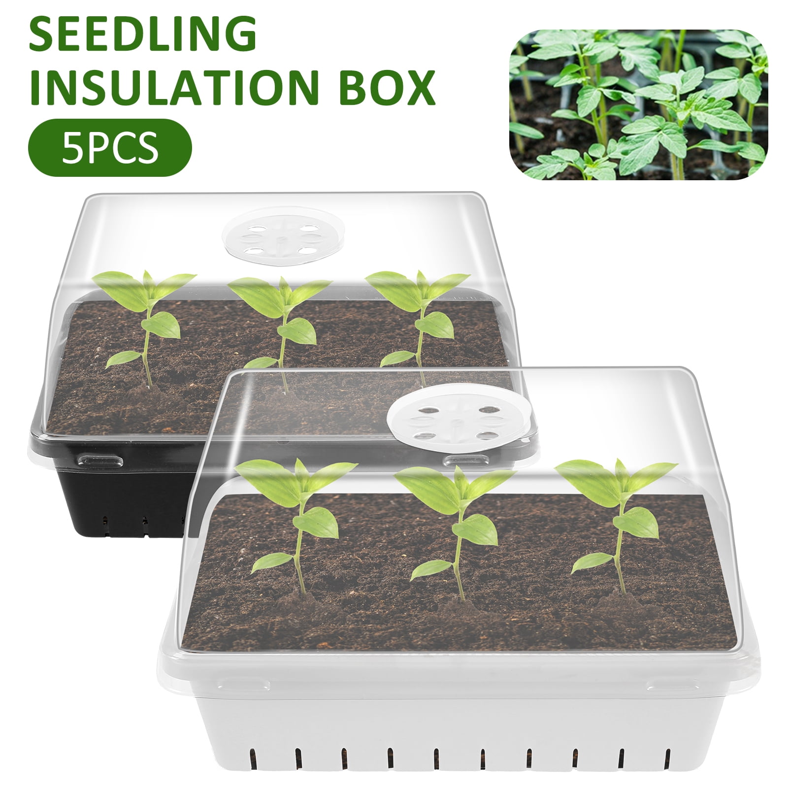5 Packs Seed Starter Tray with Clear Humidity Dome Reusable Seedling ...