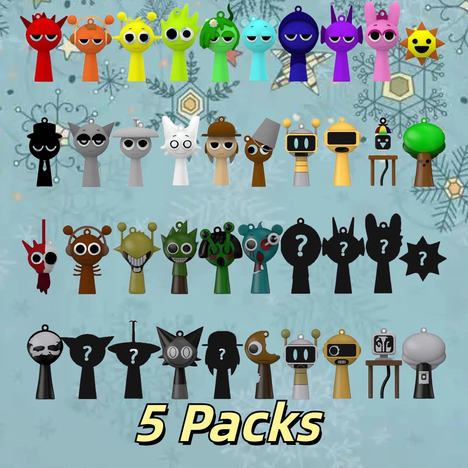 5 Packs Sprunki Action Figure Mystery Box 3D, Sprunki Action Figures ...