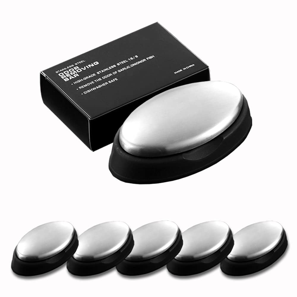 5 Packs Stainless Steel Bar Soap, Metal Soap Bar Odor Removing Bar ...
