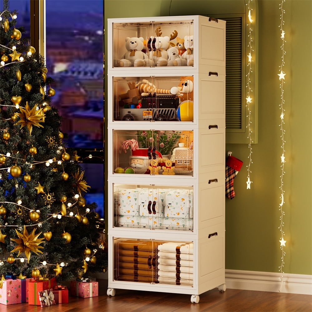 5 Packs Storage Bins with a Lid, 150 Gal Extra Large Collapsible ...