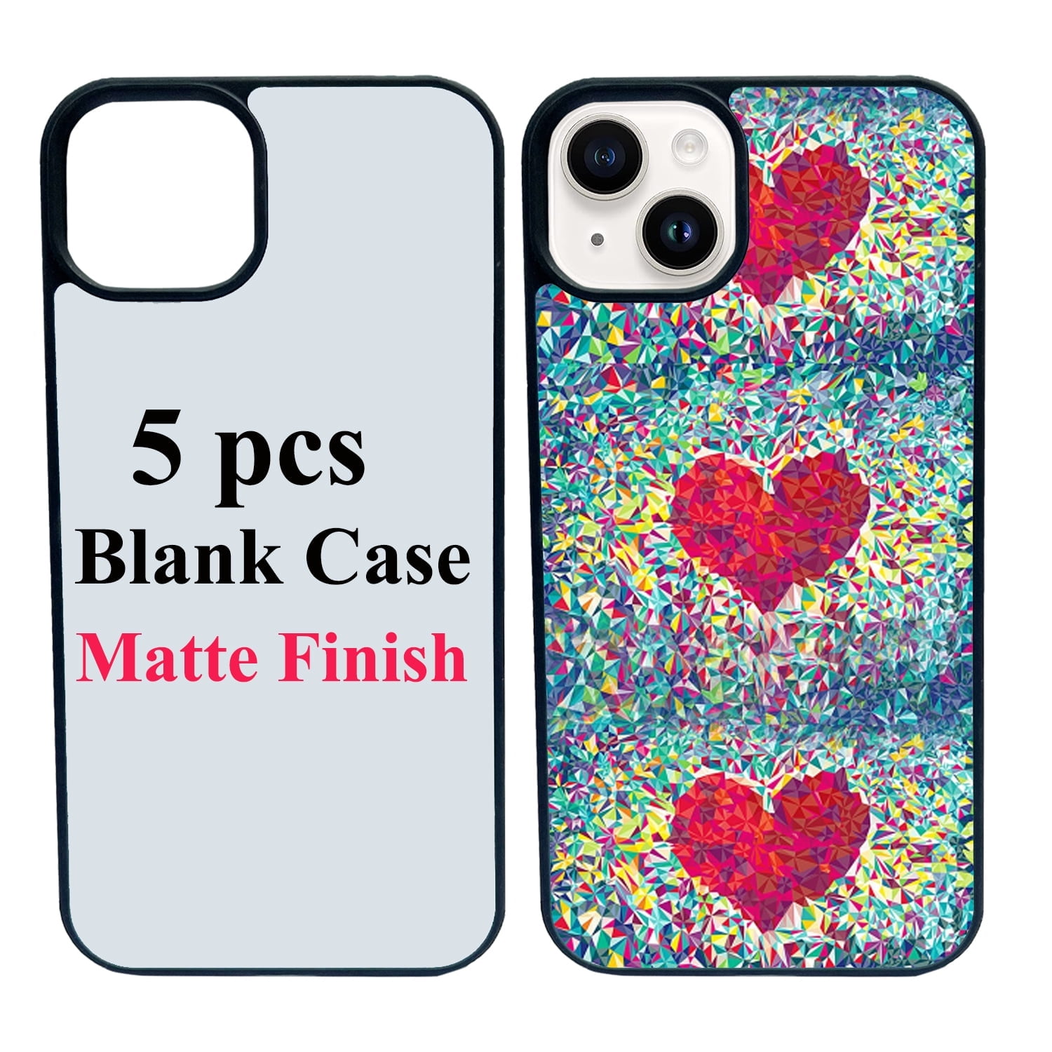 5 Packs Sublimation Blank Phone Case Covers Compatible with iPhone 15 ...