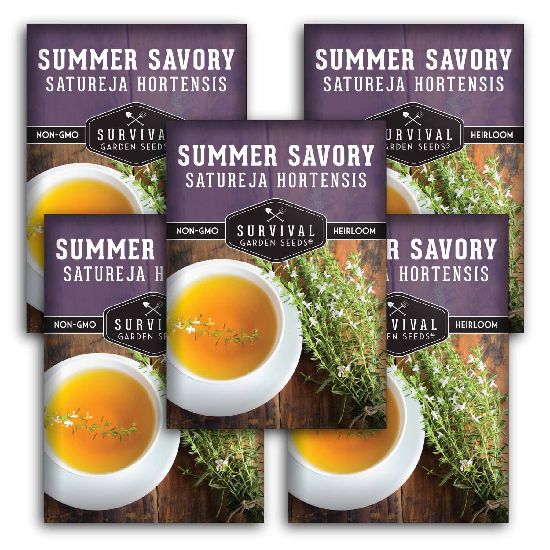 5 packs Summer Savory Seeds - Non-GMO Heirloom Full Sun Annual Herb ...