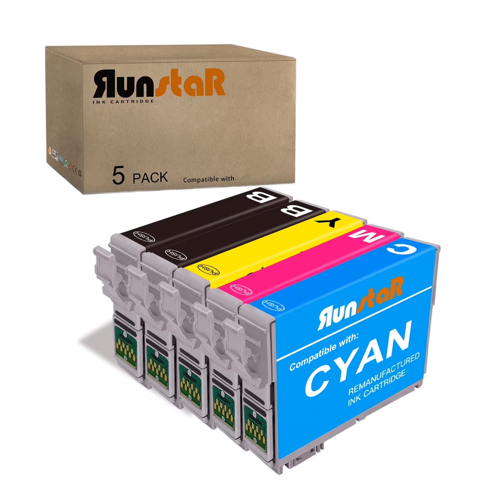 5 Packs Replacement for T125 Ink Cartridge use for Epson NX125 NX127 ...