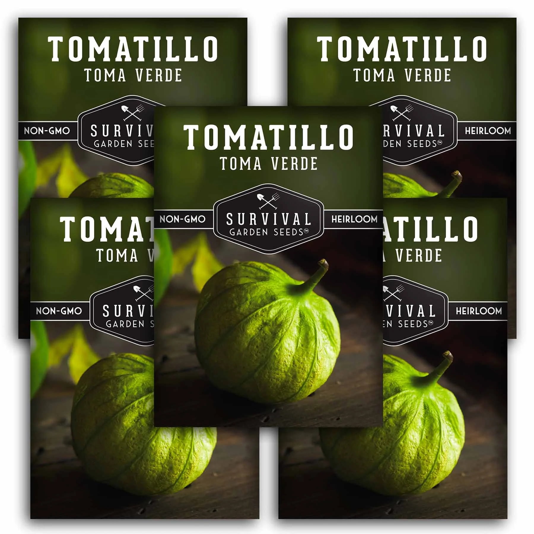 5 Packs Toma Verde Tomatillo Seed - Non-GMO Heirloom Full Sun Annual ...