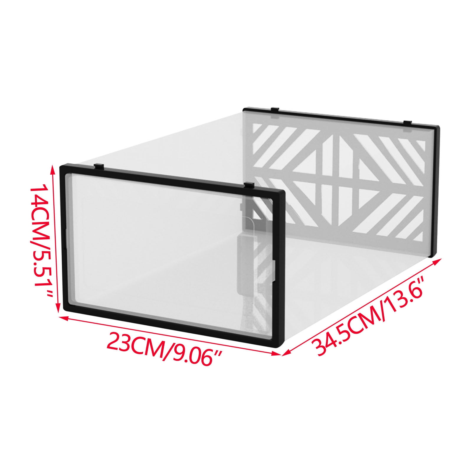 5 Packs Transparent Plastic Shoe Storage Box with Side Opening for ...