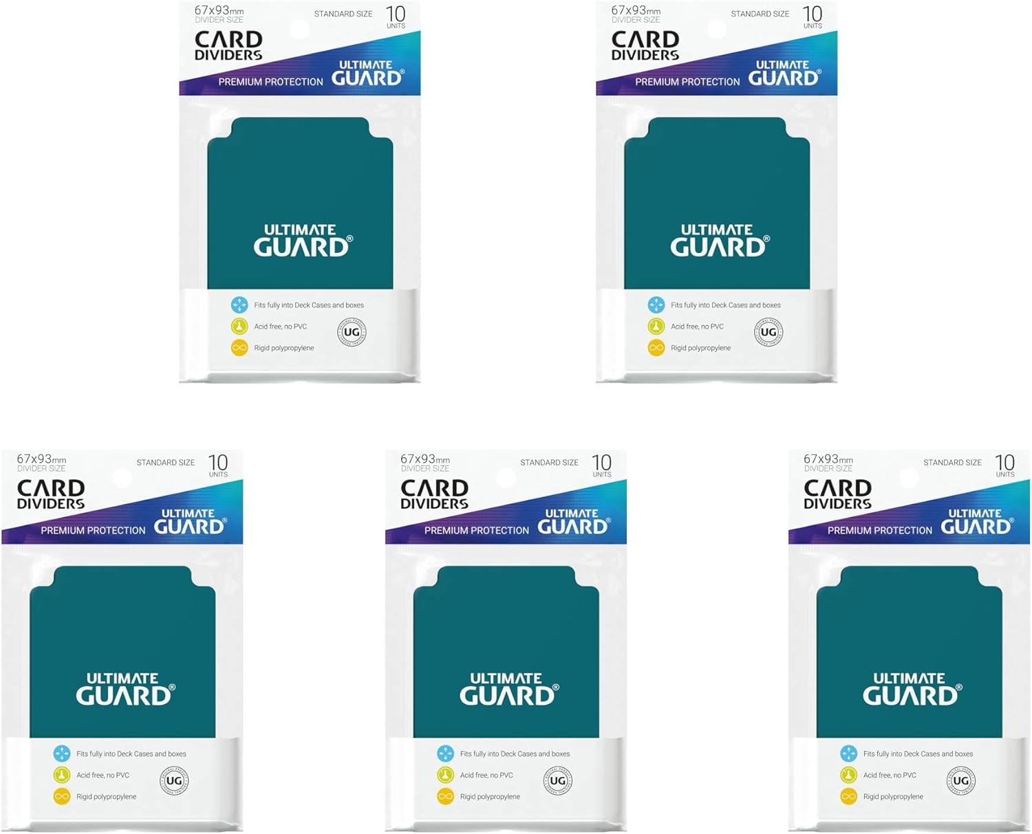 5 Packs Ultimate Guard Petrol Card Dividers (10) Standard Size Value ...