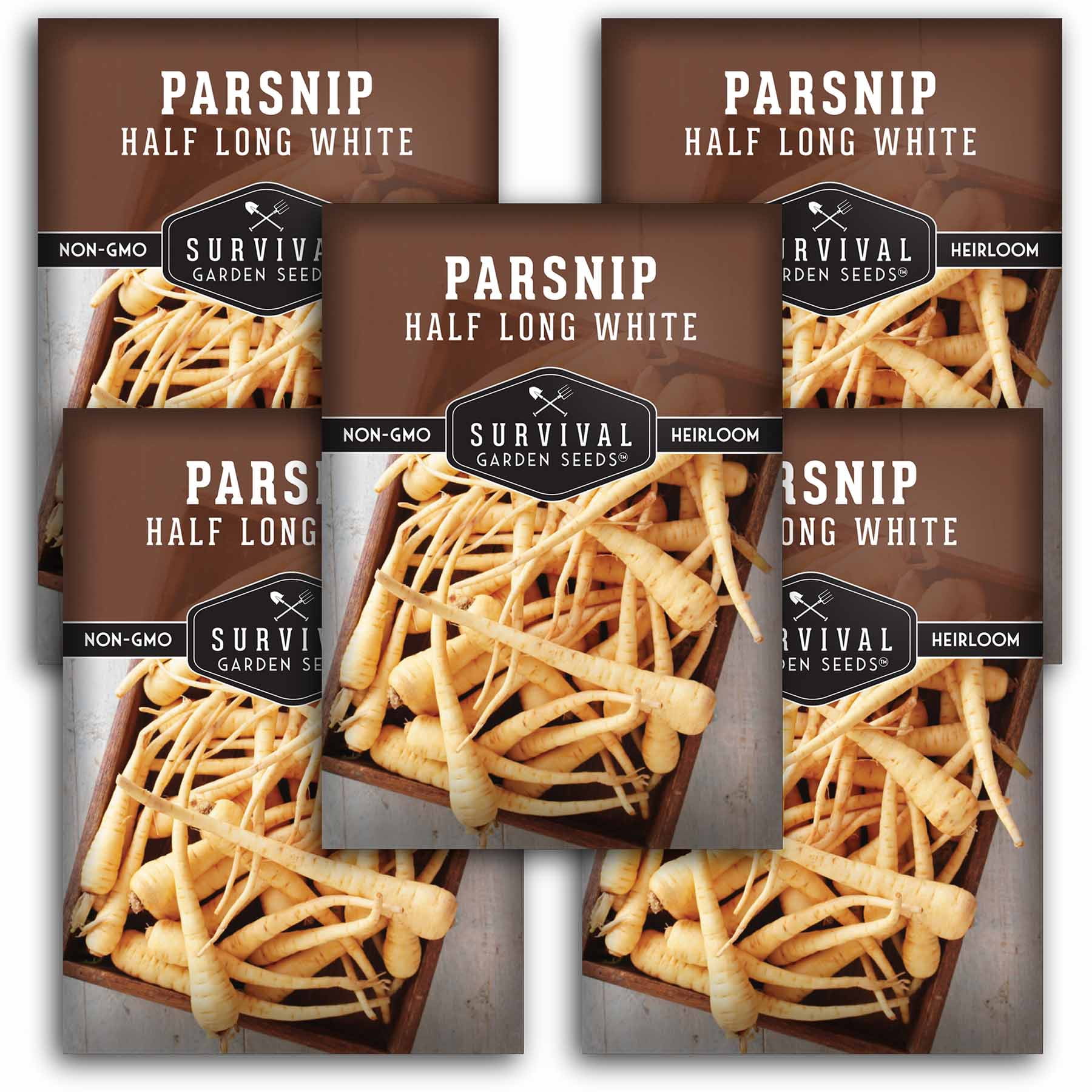 5 Packs White Half Long Parsnip Seed - Halblange Weisse Parsnips - Non ...