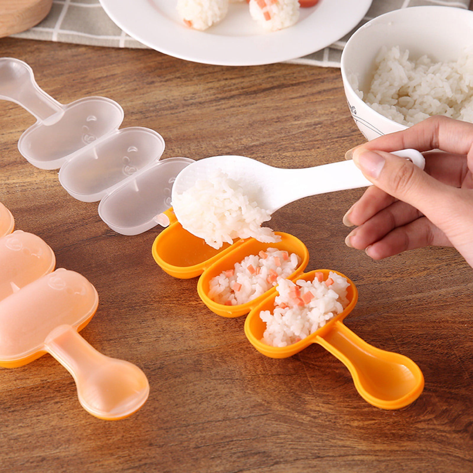5 Packs Wobble Rice Ball Molds Set of 3 Small Spherical Sushi Maker for Bento Lunch Box DIY ...