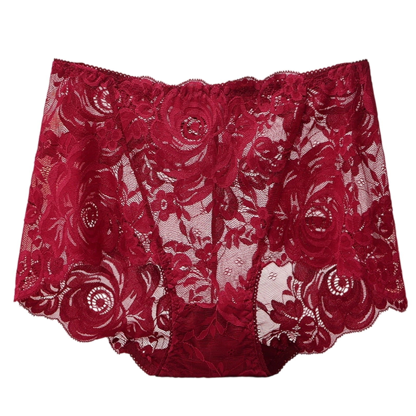 5 Packs Womens Underwear Floral Lace High Waist Full Coverage Mesh ...