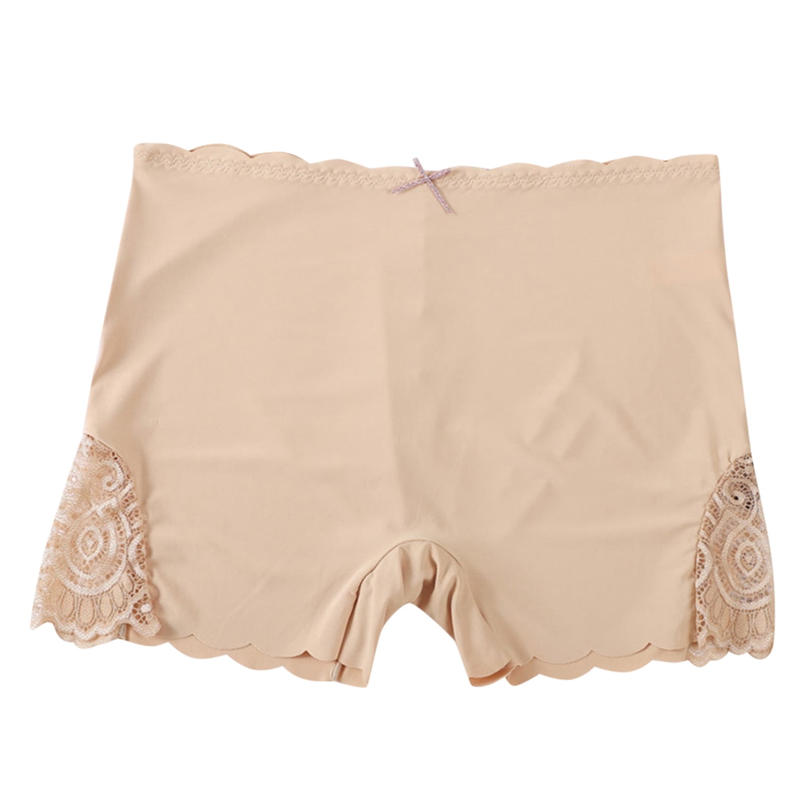 5 Packs Womens Underwear Lace Edge Ice Silk Seamless Boyshorts Smooth ...