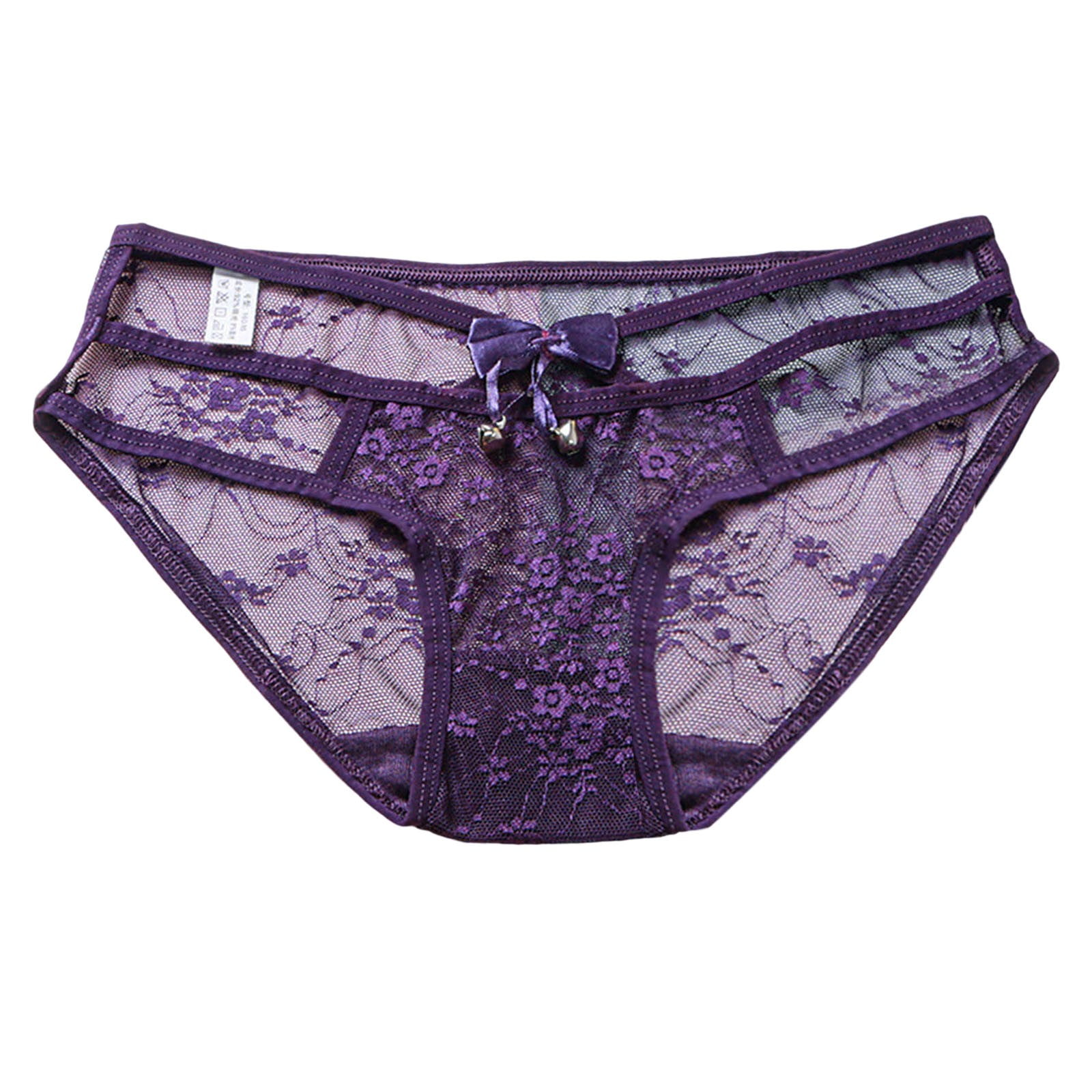 5 Packs Womens Underwear Tassel Mesh Hollow Out Crochet Lace Up Thongs ...