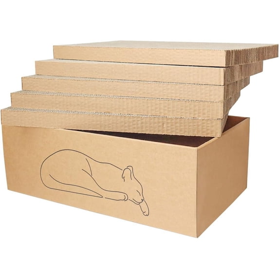 5 Packs in 1 Cat Scratch Pad with Box for Indoor Cats, Larger-Sized ...