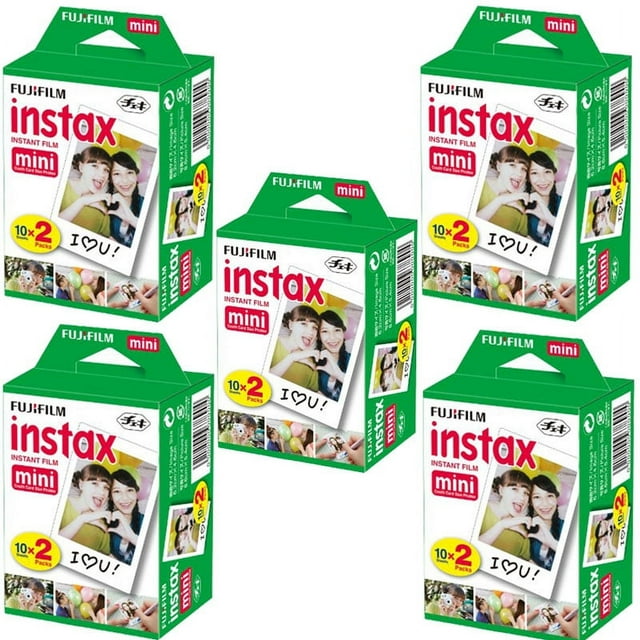Fujifilm Instax Mini Twin Pack Instant Films - 5 Packs, 100 Exposures ...