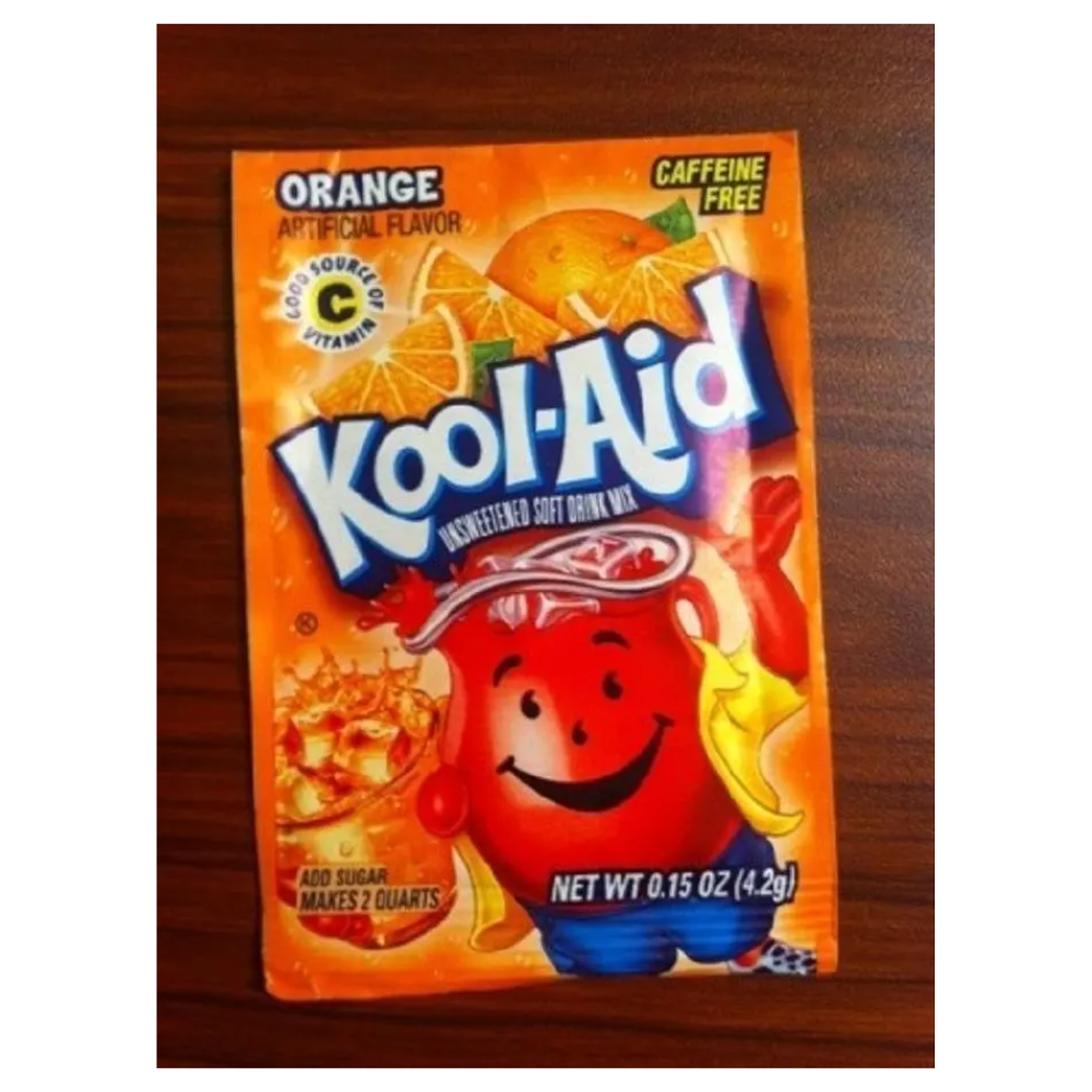 5 Packs of Kool Aid ORANGE Flavor Drink Mix Packet NEW Gluten - Walmart.com