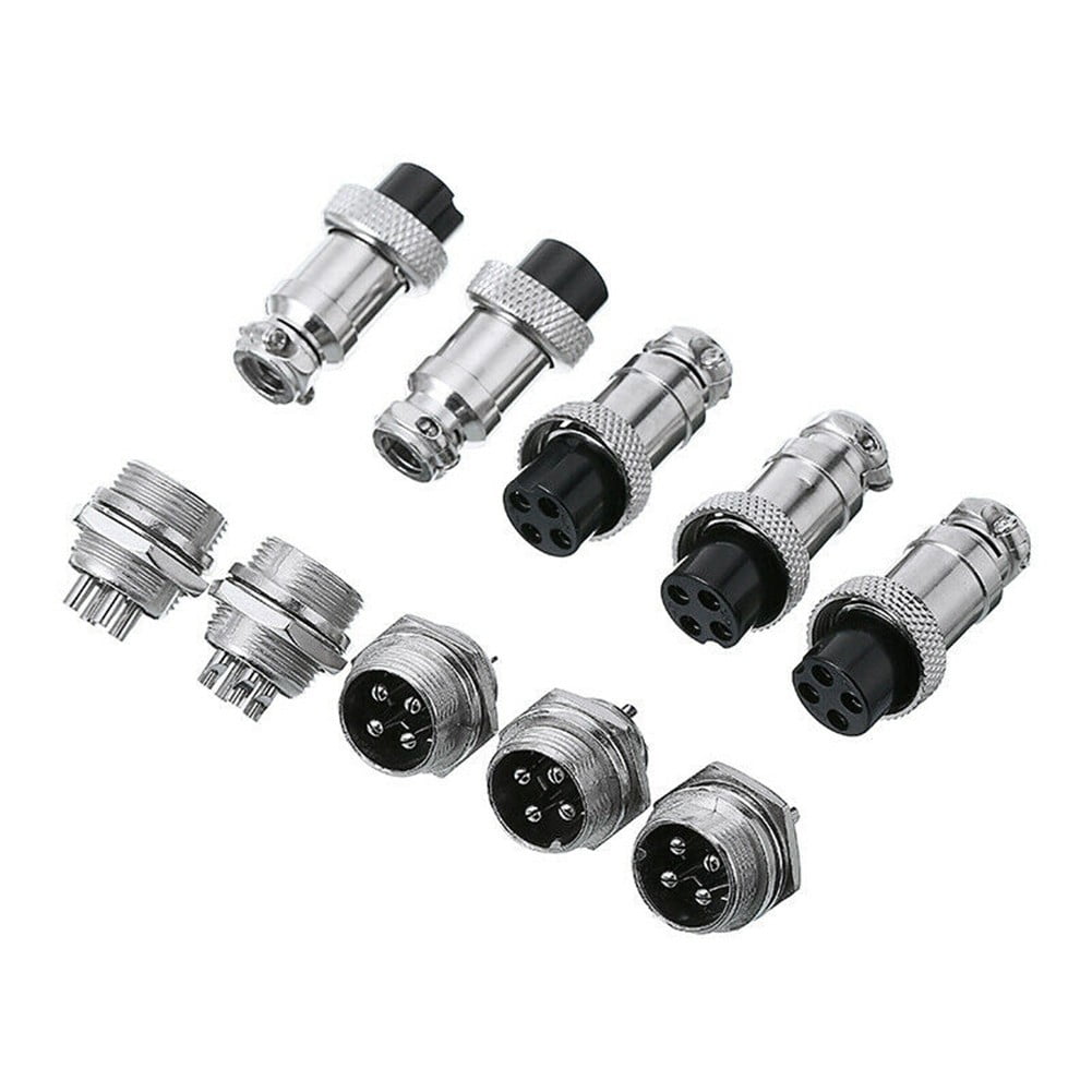 5 Pair Aviation Plug 4 Pin Male Female Panel Wire Connector 16mm GX16-4 ...
