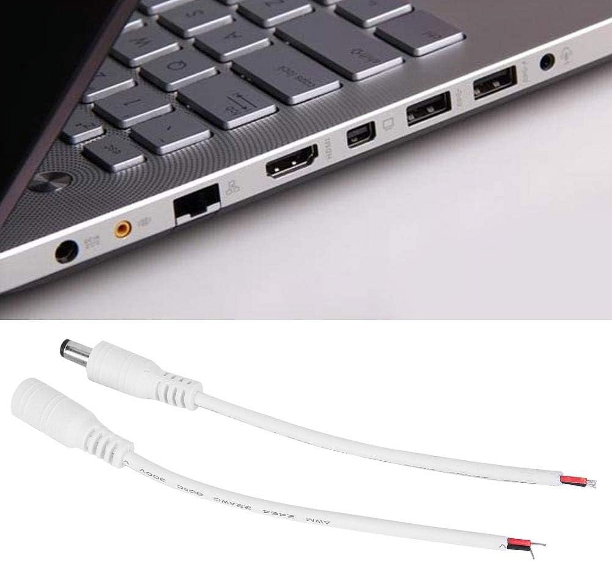 5 Pair Male Female DC Power Barrel Plug, Jack Connector Cable Wire ...