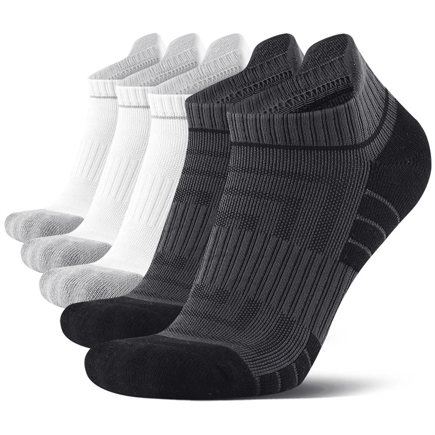 5-Pair Men's Performance Ankle Socks: Moisture-Wicking & Arch Support ...
