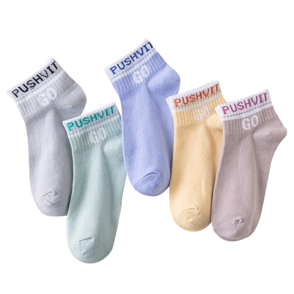5 Pair No Show Socks Womens&Mens Print Colorful Pattern Novelty Cute ...