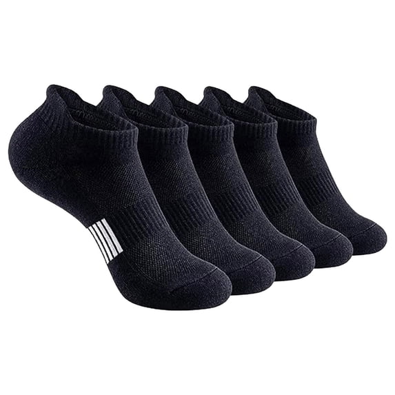 5 Pair No Show Socks Womens&Mens Solid Color Short Basketball Socks ...
