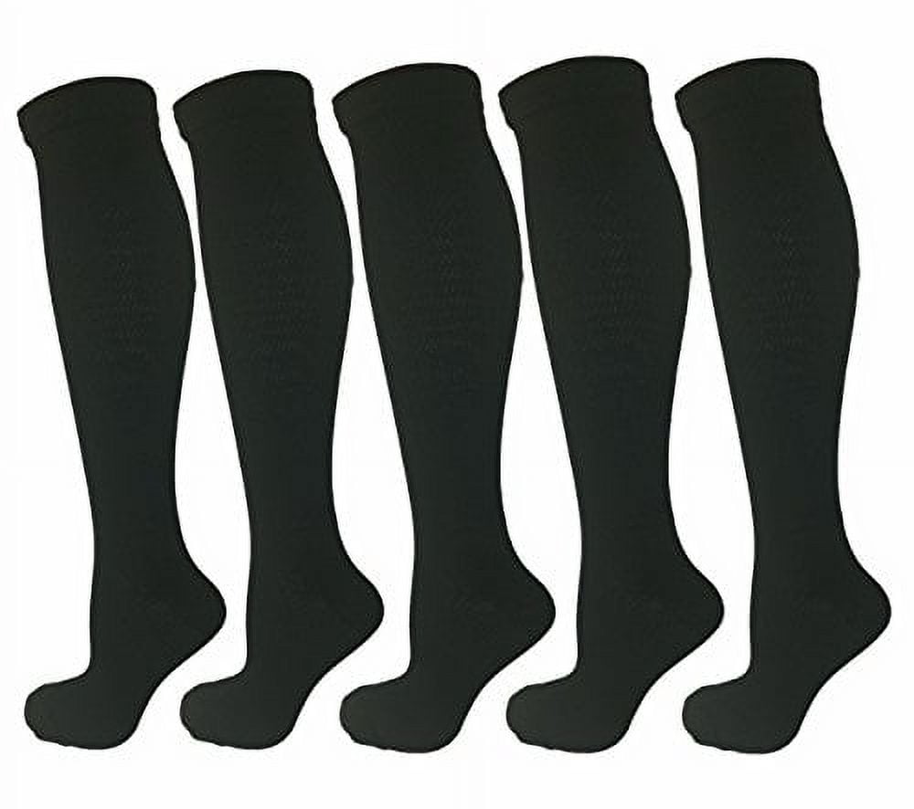 5 Pair Pack Knee-High Youth Compression Socks for Athletics; Basketball ...