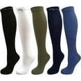 5 Pair Pack Knee-High Youth Graduated Compression Socks Long for Sports ...
