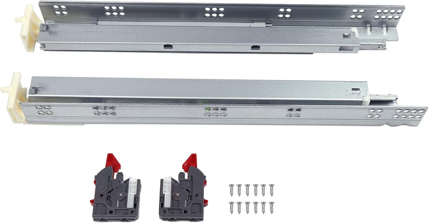 5 Pair Soft Close Drawer Slides, Sliver Full Extension Drawer Runners ...