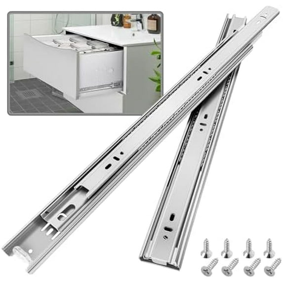 5 Pair Stainless Steel Full Extension Ball Bearing Drawer Slides 8 10 ...