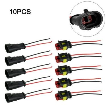 10 Kits 2 Pin Car Waterproof Electrical Connector, Car Waterproof Plug ...