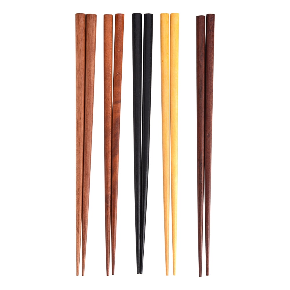 5 Pairs 22.5cm Practical Simply Style Solid Color Handmade Wooden ...