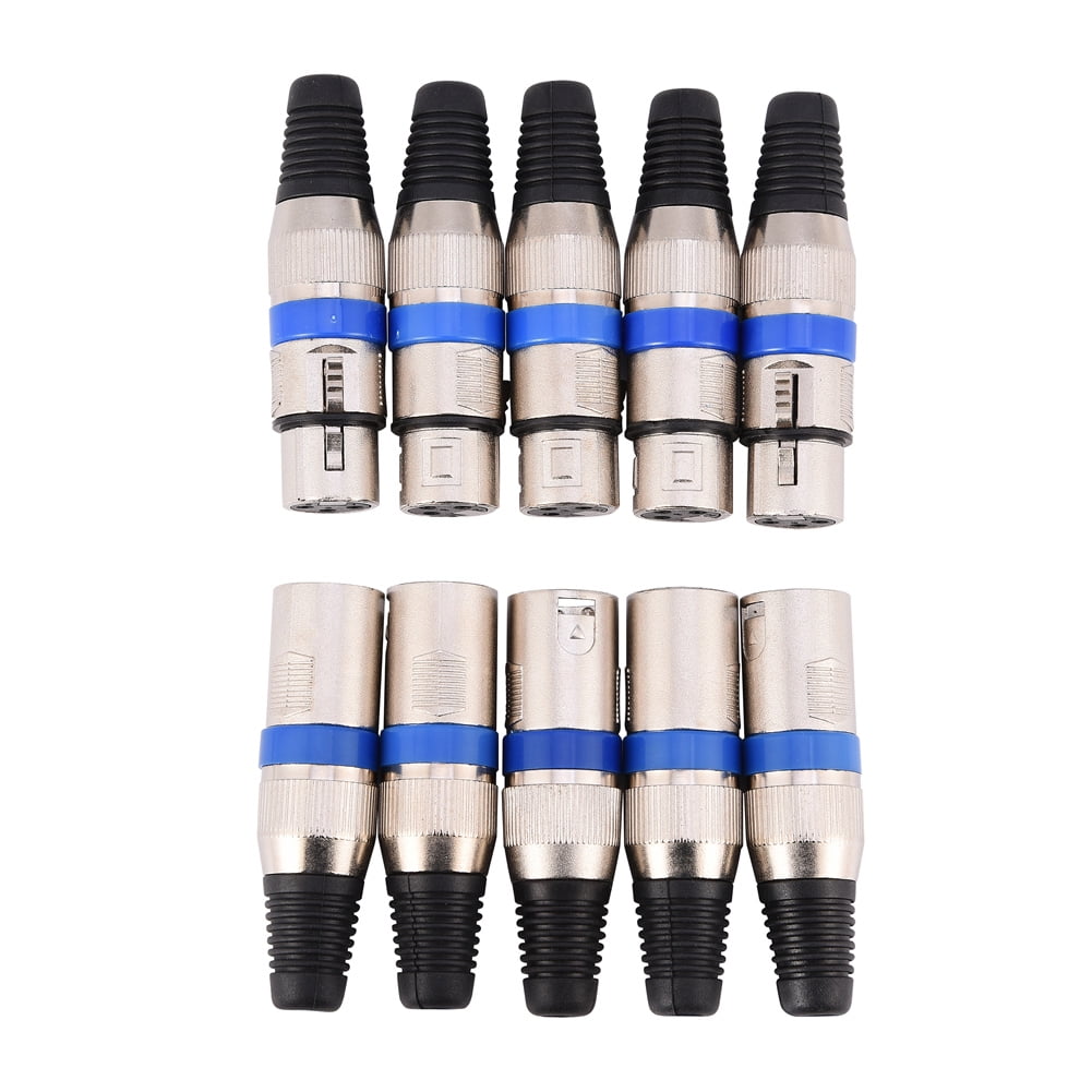 5 Pairs 3 pin XLR Mic Microphone Audio Connector Male Plug Female ...