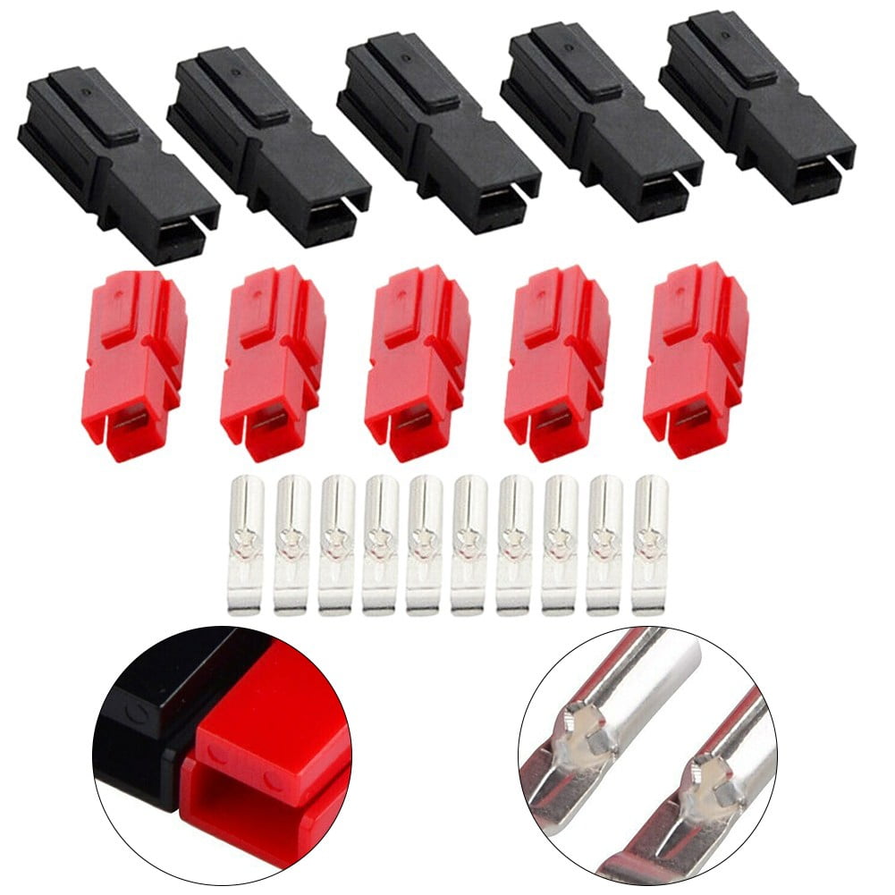 5 Pairs 30A Amp 600V Power Marine Connector Pole Red Black - Walmart.com